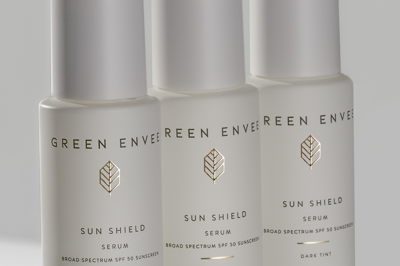 Sun Shield Serum Broad Spectrum SPF 50 Sunscreen Dark Tint – Green ...